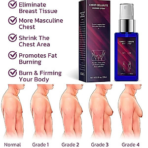 DUBUSH Gynecomastia Bust Firming Spray,Men's Boobs Fat Loss Spray,Men's Instant Belly Firming & Anti-Cellulite Spray,Chest Fat Reduction Spray for Men