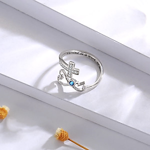 APOTIE Sterling Silver Stethoscope EKG Rings RN Heartbeat Cross Medicine Jewelry Nurses Week Gift for Medical Student Doctor Nurse