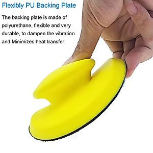 Tockrop 2 Pack 5 Inch Hand Sanding Blocks Round and Mouse-Shaped for 5 Inch Hook and Loop discs Ideal For Wood Furniture Restoration Home Arts and Crafts