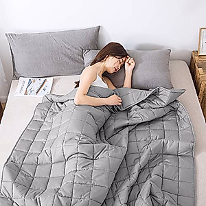 Sweet Home Collection Weighted Blanket Quality Heavyweight Cozy Soft Breathable and Comfortable Bedding with Premium Grade Glass Beads, 60" x 80" - 15 Pounds, Light Gray