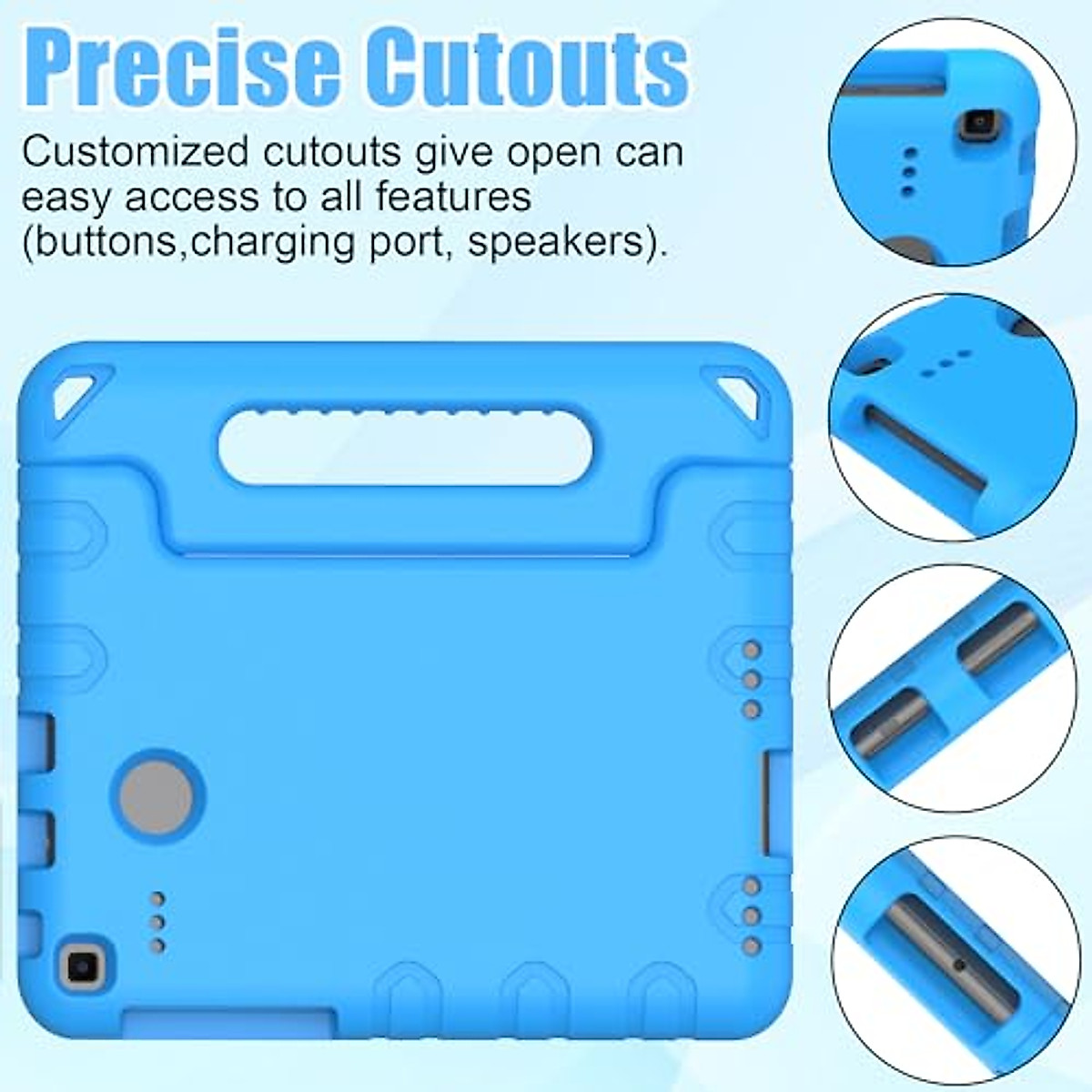 BMOUO Kids Case for Samsung Galaxy Tab A 8.0 2018 SM-T387, Shockproof Light Weight Protective Handle Stand Kids Case for Galaxy Tab A 8.0 Inch 2018 Release SM-T387 - Blue