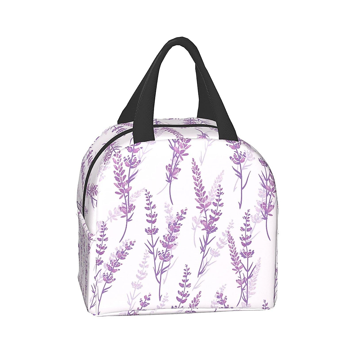 Carati Lavender Floral Purple Lunch Bag, Waterproof, Reusable, Durable