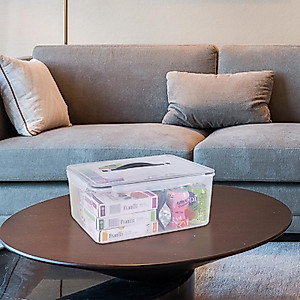 Ortodayes 15 Liter Clear Plastic Airtight Food Containers with Lid, 6 Pack Latching Storage Container Box