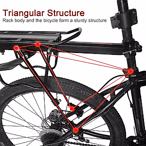 Dirza Bike Cargo Rack - Rear Rack with Fender - Quick Release - Adjustable - Aluminum Alloy 115 lbs Capacity - Black