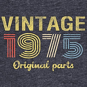 50th Birthday Gift Shirt for Men - Vintage Original Parts 1975 Retro Birthday - 001 - F/Dk. Heather-XL