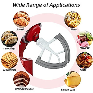 Stainless Steel Bowl for KitchenAid 4.5-5 Quart Tilt-Head Stand Mixers,Flex Edge Beater and Mixer Sliding Mat Compatible with KitchenAid 4.5-5 Quart Tilt-Head Stand Mixer