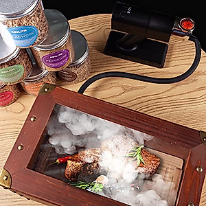 Natual Wood Chips for Smoker, Smoker Woodchips for Smoking Gun, Smoking Chips for Cocktails Drinks,Whiskey,BBQ,Meat,Pizza and Food Cooking | 6 Gift Pack - Apple, Walnut, Cherry, Pear, Oak, Pecan