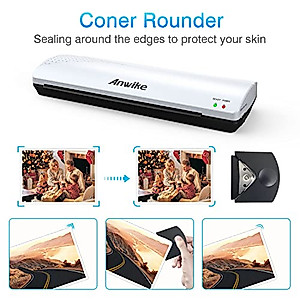 Laminator Machine, Anwike 13 inches Laminating Machine for A3 A4 A5 A6, Thermal Laminator Machine with 20 Laminating Sheets for Home Office School Use, Build in Paper Trimmer and Corner Rounder