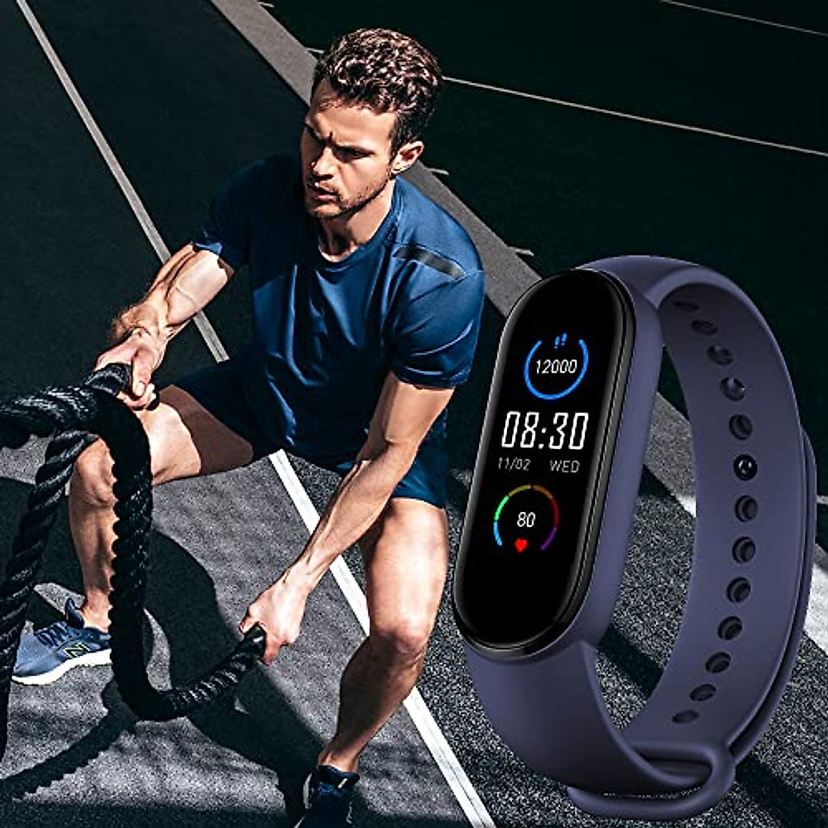 SPORTIMES Suitable for MI Band 5&6, 3 Pieces soft silica gel to replace the watchband, Adjustable Replacement Sports strap.