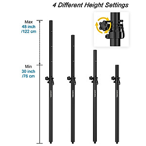 Vondynote Speaker Pole for Subwoofer Height Adjustable Fits M20 Threaded Mount and 35mm Mount Speaker Extender