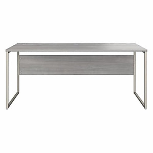 Pemberly Row 72W x 30D Computer Table Desk in Platinum Gray - Engineered Wood