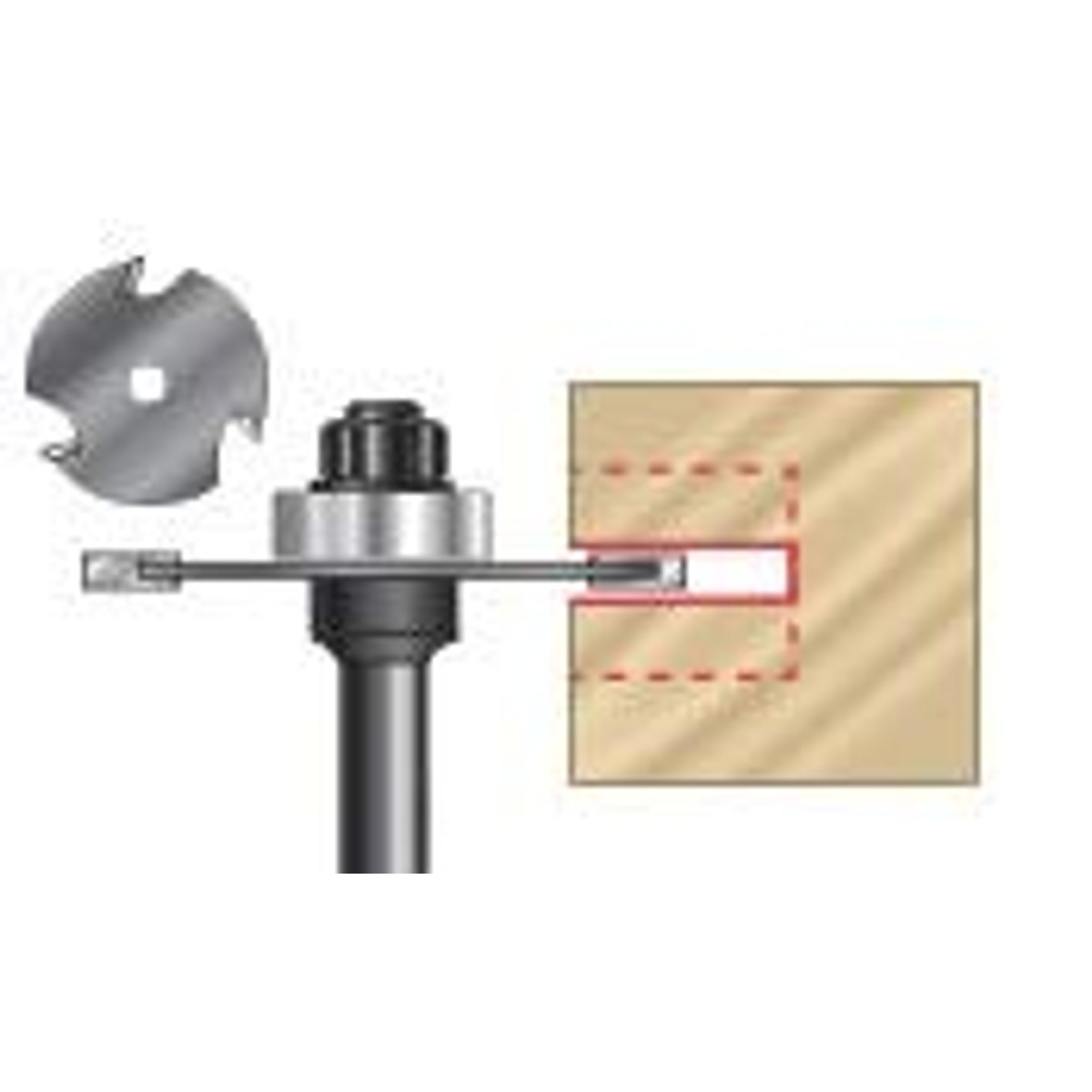 Amana Tool - (53404) Slotting Cutter Assembly 3 Wing x 1-7/8 Dia x 3/32 x 1/4 Inch Shank