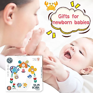 HANMUN Baby Stroller Arch Toy，Infant Car Seat Toys Mobile for Baby Crib Bouncer Bassinet Toys，Newborns Sensory Activity Bjorn Bouncer Toy Bar，Suitable for 0 1 2 3 Years Old Infant & Toddlers（Ocean）