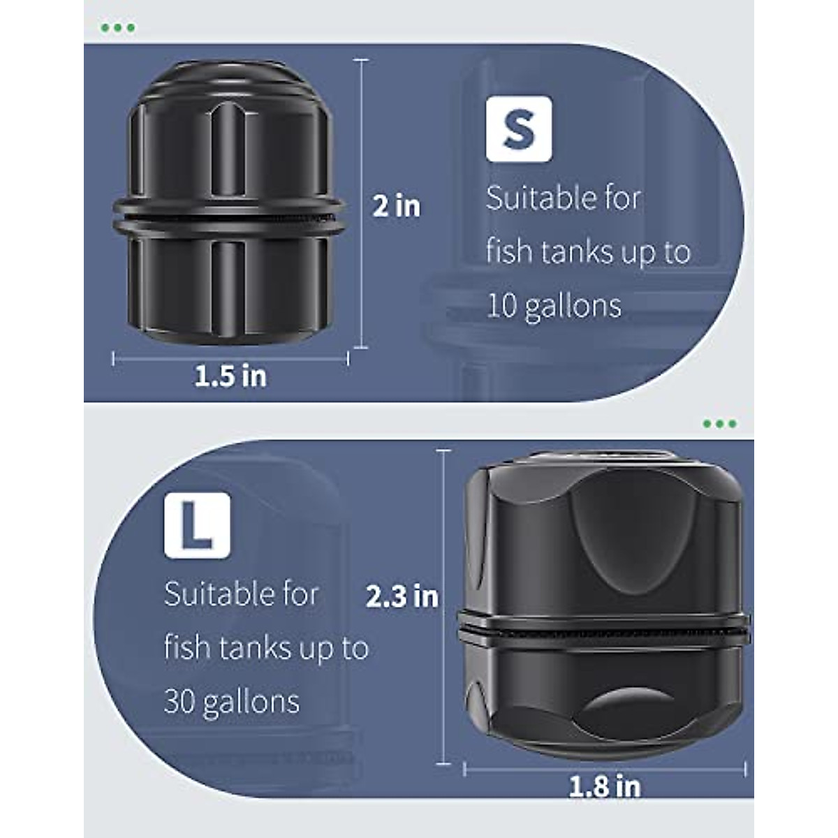 Pawfly Aquarium Magnetic Brush for Glass Fish Tanks 1.8 Inch Stain Scrubber Pads Floating Cleaning Tool for 4/5 Inch Thick Fresh & Marine Aquariums up to 30 Gallons (Not for Acrylic & Plastic Tanks)