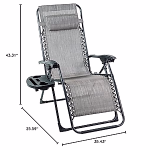 Sun-Ray 203078 Grey Upgraded Gravity Chairs, 35.43 x 25.59 x 41.5 Inches