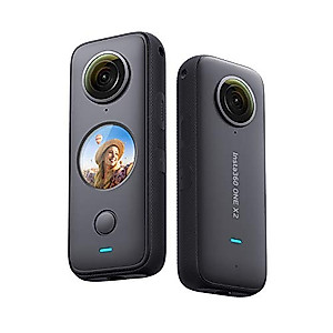 Insta360 ONE X2 360 Degree Waterproof Action Camera, 5.7K 360, Stabilization, Touch Screen, AI Editing, Live Streaming, Webcam, Voice Control