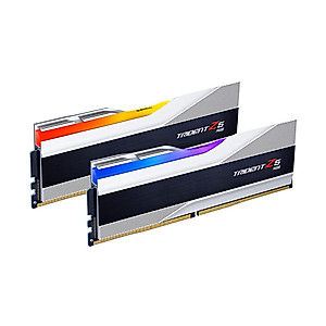 G.SKILL Trident Z5 RGB Series (Intel XMP 3.0) DDR5 RAM 64GB (2x32GB) 6000MT/s CL30-40-40-96 1.40V Desktop Computer Memory UDIMM - Metallic Silver (F5-6000J3040G32GX2-TZ5RS)