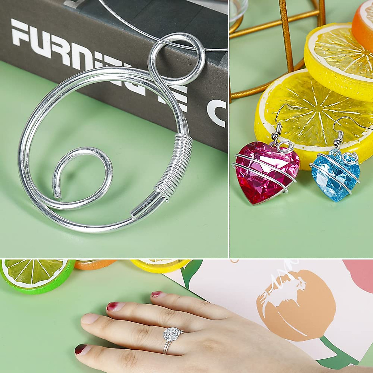 18 Gauge Aluminum Craft Wire, 165 Feet 1mm Bendable Metal Wire for Jewelry Making, Sculpting, Floral Making, Wreath Making, Crafting, Wire Wrapping, Christmas Ornaments (Silver)