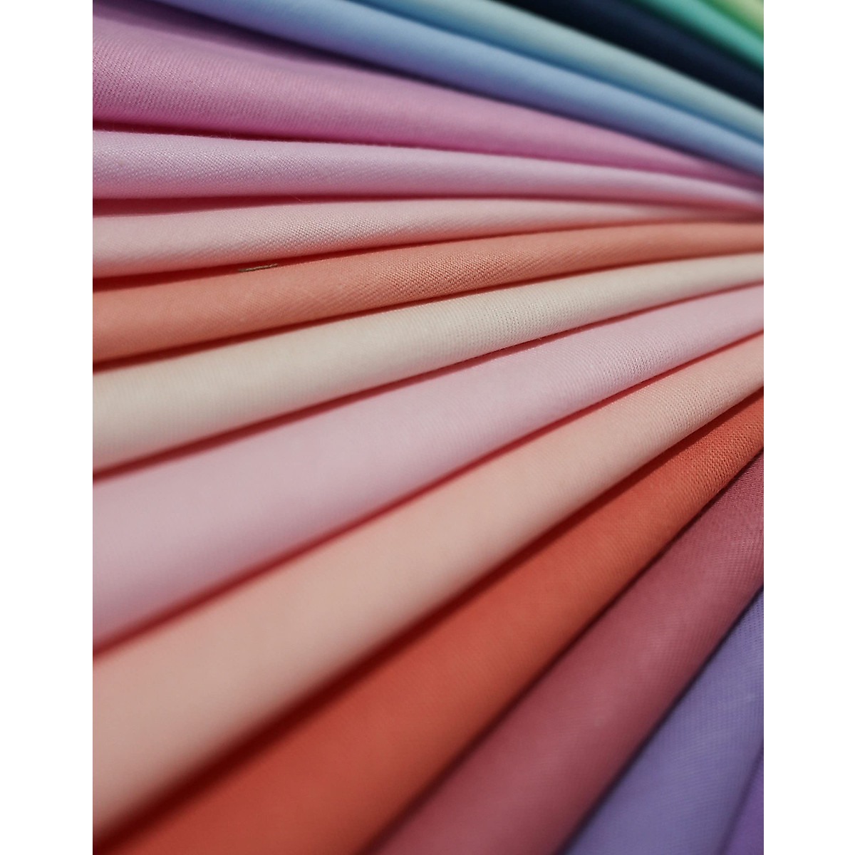 OZXCHIXU 54Pcs Solid Color Fabric Cotton Fat Quarters 9.8''x9.8'' Squares Fabric Bundles for DIY Sewing Scrapbooking Quilting Craft Patchwork, DIY Craft, Scrapbooking Cloth, Assorted Color