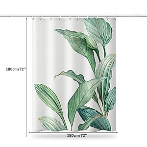 Niidder Floral Shower Curtain, Fabric Shower Curtain White Shower Curtain - 72" W x 72" L with 12 Hooks for Home Hotels Machine Washable Shower Bath Curtain, Waterproof Shower Curtain Lining