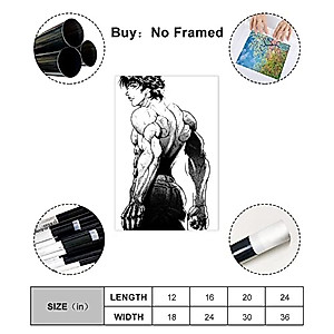 YYUU Gurappura Baki Poster Baki Hanma Poster Baki Poster (14) Canvas Poster Posters for Room Aesthetic Art Poster Print Poster 12x18inch(30x45cm) Unframe-style