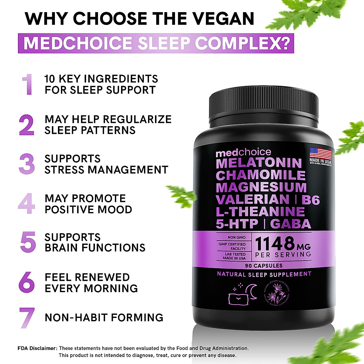 MEDCHOICE Sleep Melatonin (180ct), Turmeric & Ginger (240ct), and Nootropic Brain (120ct) Supplement Bundle - Wellness Trio for Brain, Sleep, & Immune Support - Vegan, Non-GMO, Gluten-Free