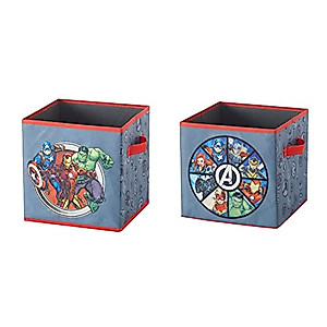 Idea Nuova Marvel Avengers Set of Two Spacious Collpasible Storage Cubes, 10"x10", Avengers / Grey