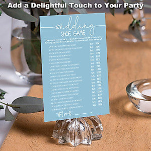 Cazhes Minimalist Bridal Shower Games, Light Blue Wedding Shoes Game, 30 Wedding Bachelorette Engagement Party Decorations Supplies Favors - A06