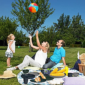 KEWOO Plastic Dinnerware Sets for 6,Unbreakable Lightweight Reusable Dinnerware Set for Camping,Kitchen,Outdoor,RV (24pcs)