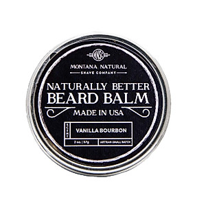 MNSC Small Batch Vanilla Bourbon Beard Balm for a Naturally Better Beard - All-Natural Beeswax and Plant-Based Oils, Petroleum-Free, Hypoallergenic, Handmade in USA