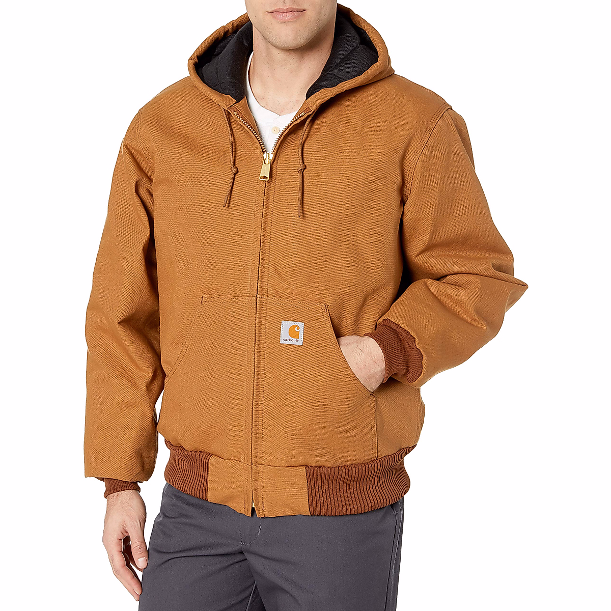 CarharttmensDuck Active Jac - Quilted Flannel LinedBrown3X-Large