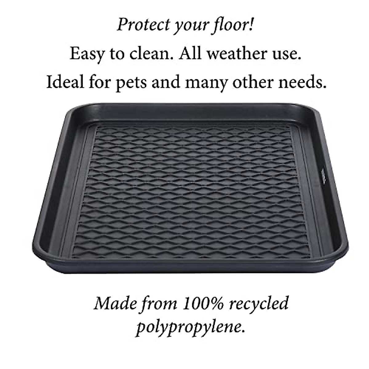 GREAT WORKING TOOLS Boot Trays for Entryway, Set of 2 Heavy Duty Shoe Trays All Season Muddy Mats Wet Shoe Tray Snow Boot Tray - Black, 23.75" x 15.5" x 1.25"