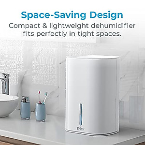 Pure Enrichment® PureDry™ Mini Dehumidifier - Compact Water Tank Eliminates 300ml/day in Excess Moisture from Closets, Bathrooms, Boats, Kitchens and Other Small Rooms and Living Spaces