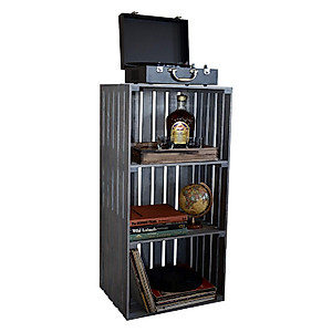 Darla'Studio 66 Antique Gray Stained 3 Tier Turntable Stand