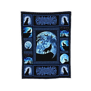 Wolf Blanket for Boys Man Wolf Throw Blanket Soft Warm Fleece Flannel Wolf Animals Theme Blanket Gifts for Girls Woman Adults Teenager Couch Sofa Bed 50"X40"
