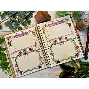 Conquest Journals Harry Potter Herbology 2024 Dated Weekly Planner, Vertical Format, Wrapped Book Board Cover, Spiral Bound, 4 Sticker Sheets, Pocket, Elastic Closure Strap, Bookmark, 8"x9.25"