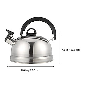 Whistling Teapot Stainless Steel Tea Pot Tea Kettle Stovetop Whistling Kettle with Cool Grip Handle for for Kitchen Camping 3 Liter Whistling Water Kettle