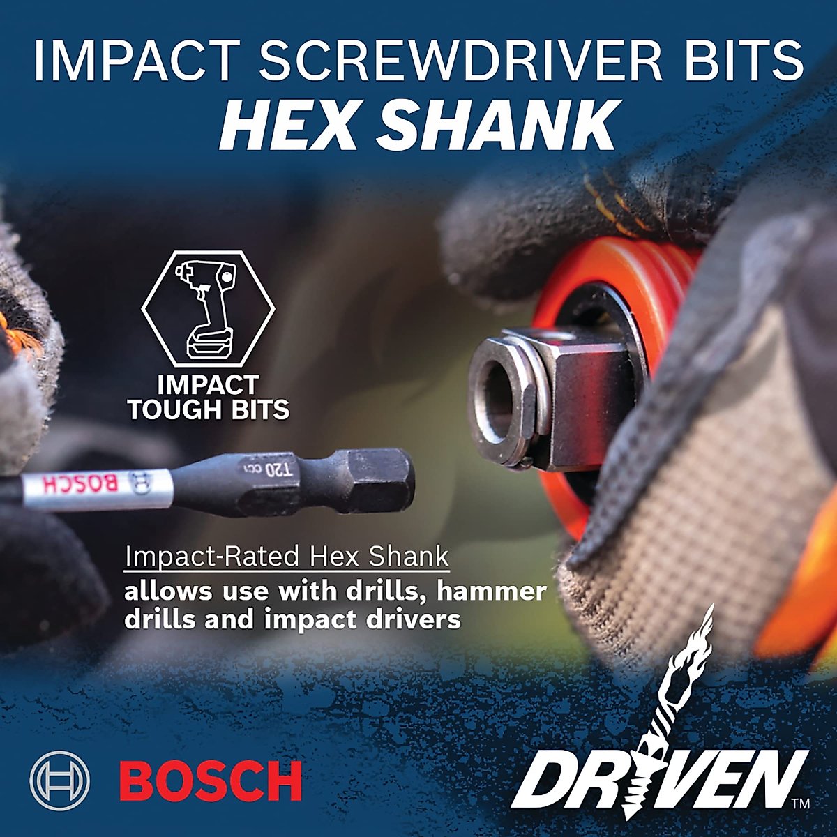 BOSCH SDMSD45 45-Piece Driven Impact Tough Screwdriving Custom Case Assorted Set with Included Storage Case