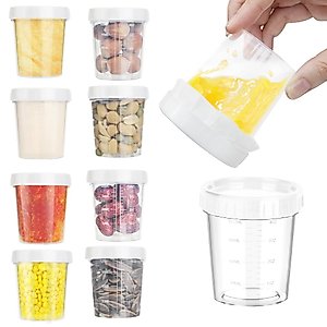 Bigwaves 10 PCS 40 oz Leakproof Salad Dressing Containers To Go, Reusable Portion Control Condiment Containers with Leakproof Sealing Paper and Lids, Ideal for Travel and Lunch Boxes (10pcs White)