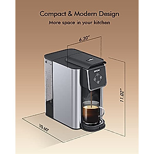 SIFENE Single Serve Coffee Machine, 3 in 1 Pod Coffee Maker For Single Serve Capsule pod, Ground Coffee Brewer, Leaf Tea Maker, 6 to 10 Ounce Cup, Removable 50 Oz Water Reservoir