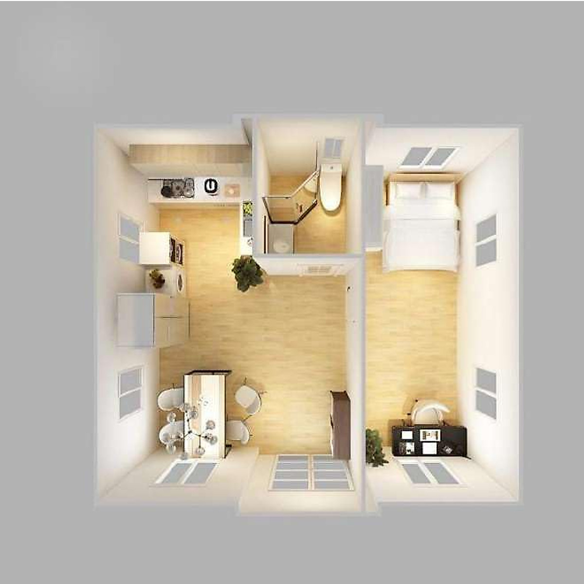 40 ft Modern 2024 Luxury Prefab Villa, Insulated Portable Expandable Container 1 Bedroom. Mobile Tiny Home with Free Electric Water Heater Tiny Backyard House, Movable, Foldable, and Expandable