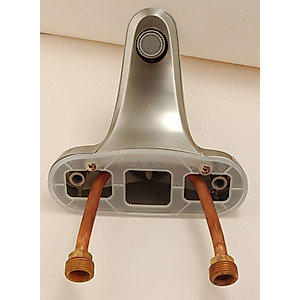 4" Single Handle Bathroom Commercial Lavatory Centerset Faucet with Matching Pop-Up Drain, Brass Built in Satin Nickel Finish, Washerless - by Plumb USA