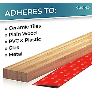 CUCINO Magnetic Knife Holder for Wall 16" No Drilling incl. Self Adhesive Tape - Extra strong Knife Holder - Awarded Knife Magnetic Strip - Made of Bamboo