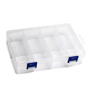 Yinpecly Component Storage Box 200x130x45mm Adjustable Divider 8 Grids Removable Compartment PP Organizer for Jewelry Beads Earring Container Tool Fishing Hook Small Accessories 1Pcs