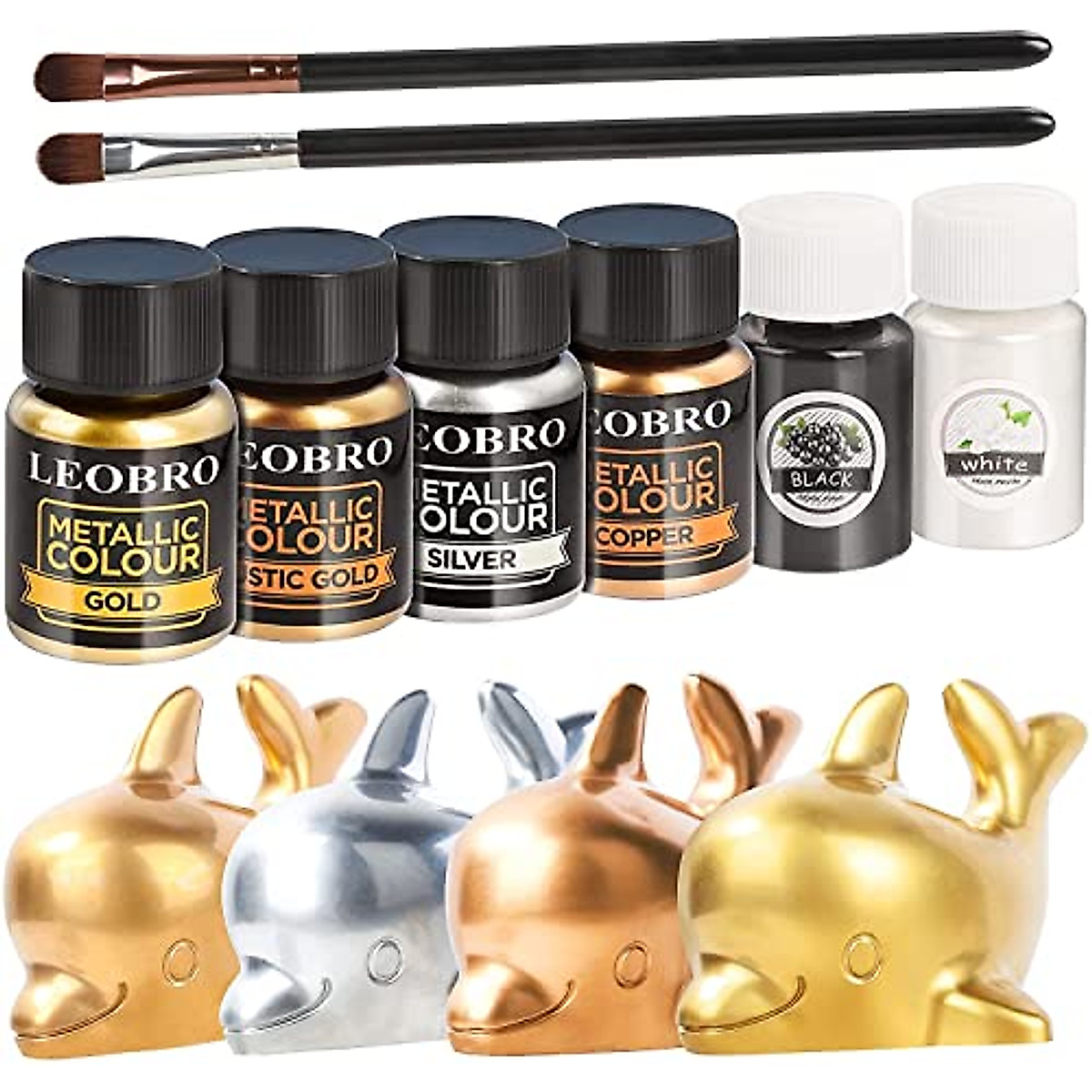 Metallic Pigment Powder, LEOBRO 6 Jars Metallic Mica Powder for Epoxy Resin, Fine Resin Pigment Powder, Resin Dye, Resin Color Pigment for Epoxy Resin, Clay, Jewelry, Candle, Soap, Paint Making