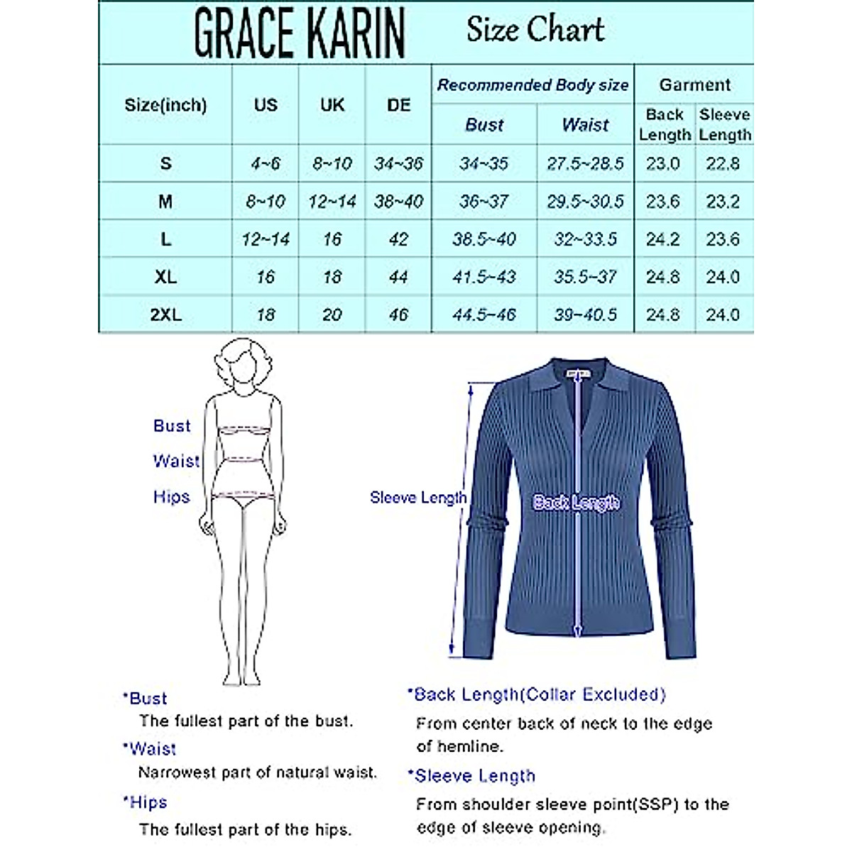 GRACE KARIN Women's Casual Foldover Collared Pullover Sweaters V Neck Long Sleeve Sweater Tops White L