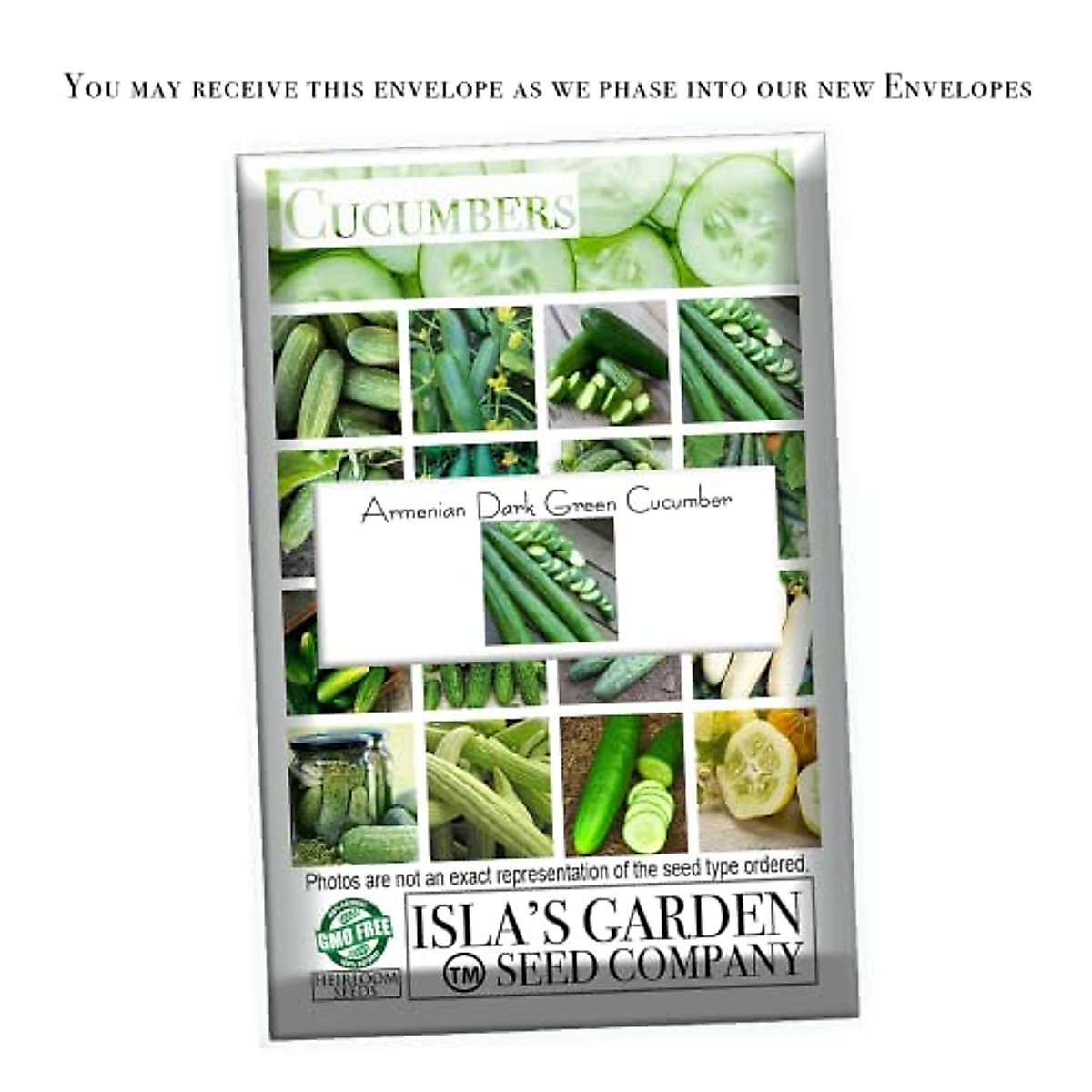 "Armenian Dark Green" Cucumber Seeds for Planting, 100+ Heirloom Seeds Per Packet, (Isla's Garden Seeds), Non GMO Seeds, Botanical Name: Cucumis sativus, Great Home Garden Gift