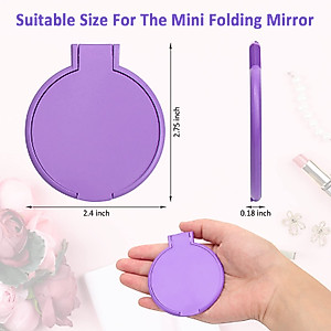 Windspeed 18 Pcs Mini Folding Mirror Round Compact, 2.4 in Small Portable Travel Makeup Mirror Compact Mirror Bulk Round Makeup Mirror for Purse, Women Girls Travel Daily Use