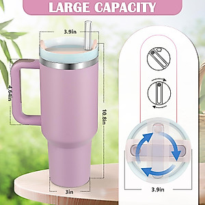 BELYQLY New Version 40oz Stainless Steel Vacuum Insulated Tumbler with Lid and Straw for Water, Smoothie and More, Iced Tea or Coffee (Lilac Purple)