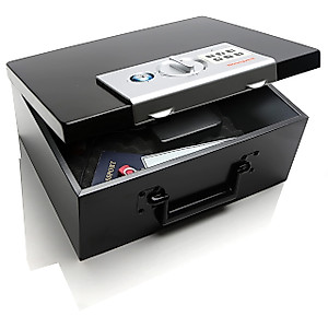 Honeywell Safes & Door Locks 6108 Fire Resistant Steel Security Safe Box with Digital Lock, 0.26-Cubic Feet, Black